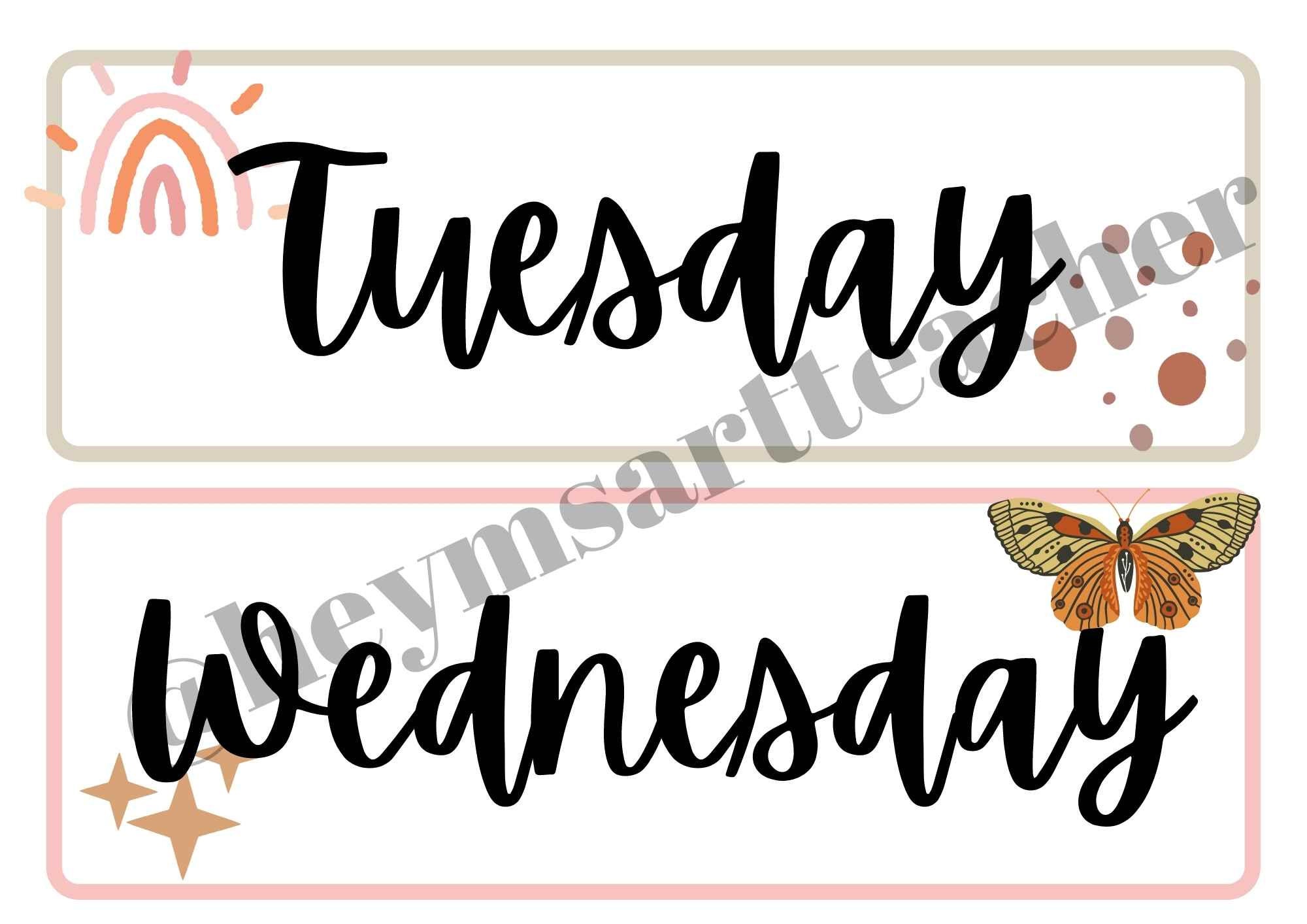 Boho Neutral Printable Days of the Week | Classroom Management ...