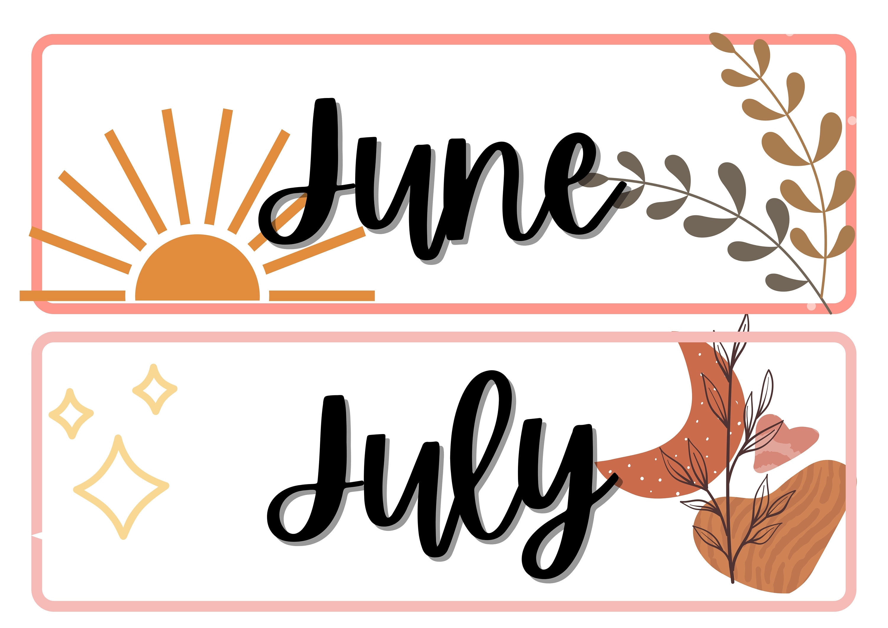 Boho Neutral Printable Months Calendar | Classroom Management | Digital ...