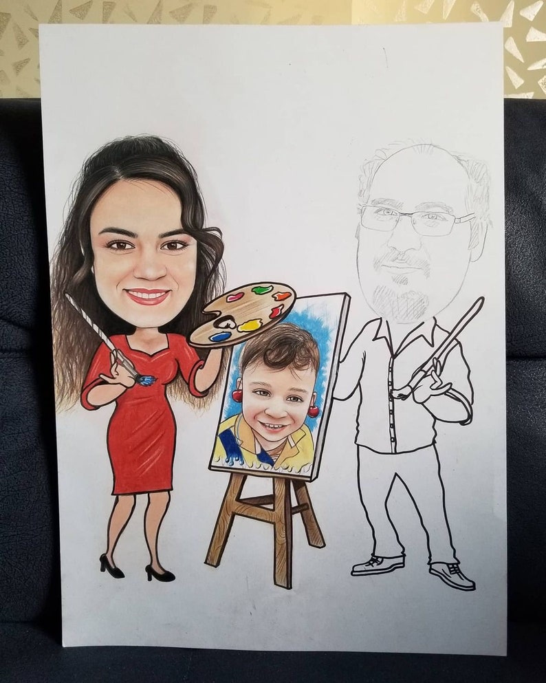 Have a Caricature Drawn Caricature From Photo Drawing Gift Idea ...