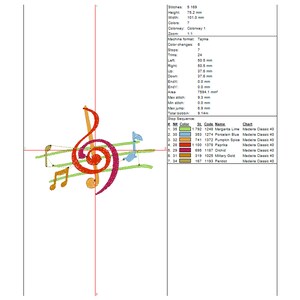 Treble Clef and Music Embroidery Design Onni. Machine Embroidery Party ...