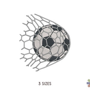 Football Ball in Net Goal Embroidery Design Onni. Machine Embroidery ...