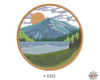 Lake Scene Machine Embroidery Design - Etsy