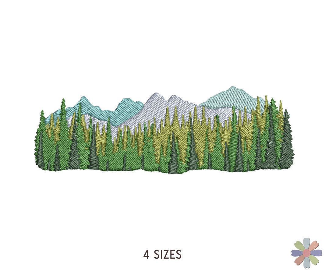Mountains With Forest Embroidery Design. Machine Embroidery Pattern ...
