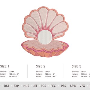 Ocean Pearl Shell Open Embroidery Design Onni. Machine Embroidery Sea ...