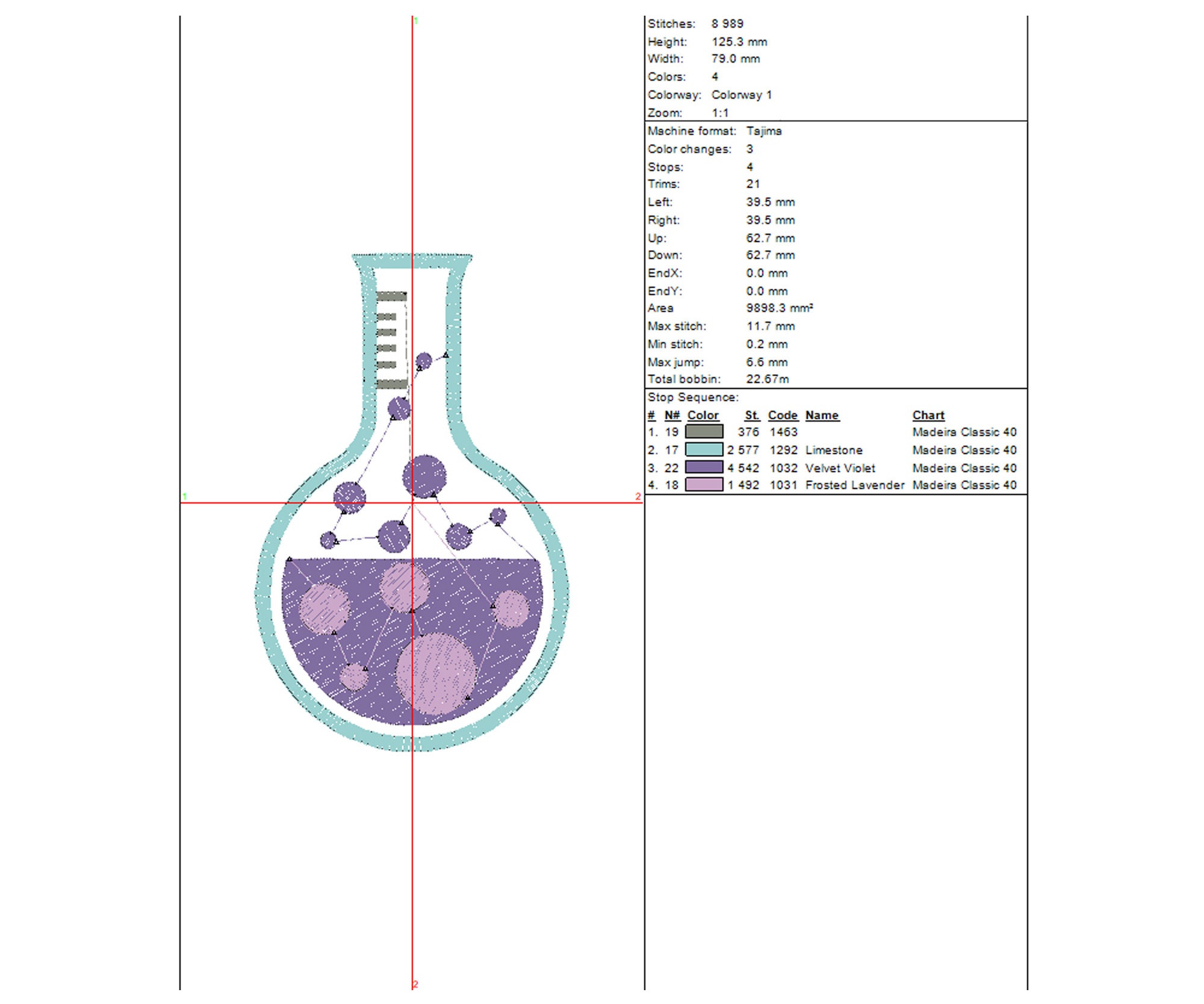 Scientific Colba Bottle Tube Embroidery Design. Machine Embroidery ...