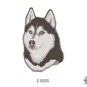 Husky Dog Embroidery Design Twinni. Dog Head Machine Embroidery Pattern ...