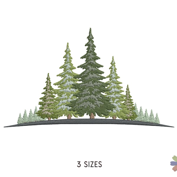 Machine Embroidery Evergreen Trees - Etsy
