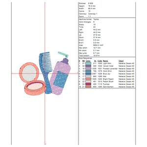 Hair Comb Liquid Soap and Powder Box Embroidery Design. Machine ...