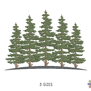 Evergreen Pine Trees Embroidery Design Onni. Machine Embroidery Pattern ...