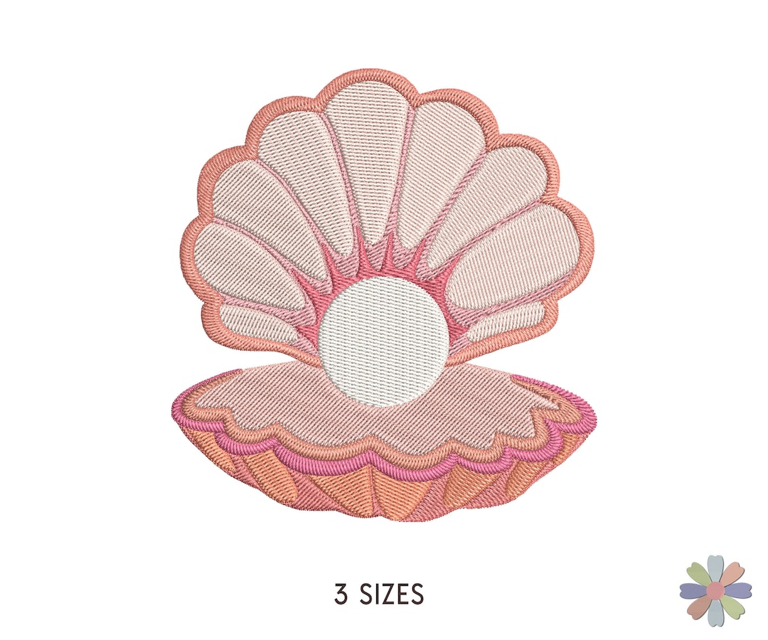 Ocean Pearl Shell Open Onni Embroidery Design: Sea Ocean Scene (multi ...