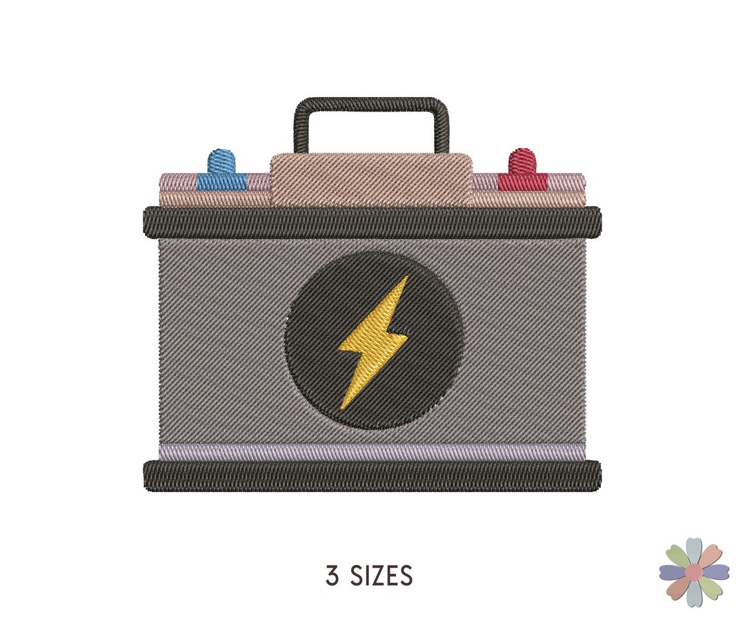 Lithium Car Battery Embroidery Design. Machine Embroidery Pattern ...