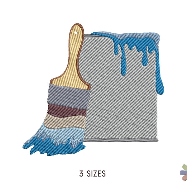 Paint Brush Embroidery Design - Etsy
