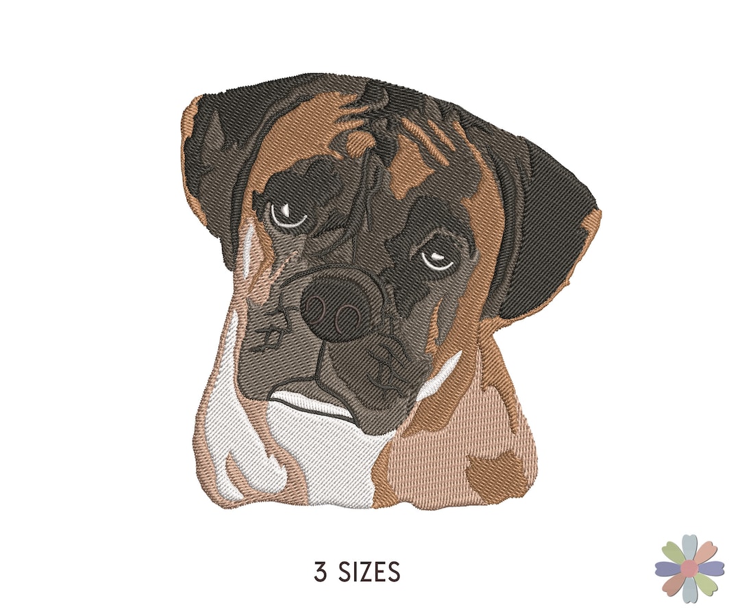 Boxer Dog Embroidery Design. Dog Head Machine Embroidery - Etsy