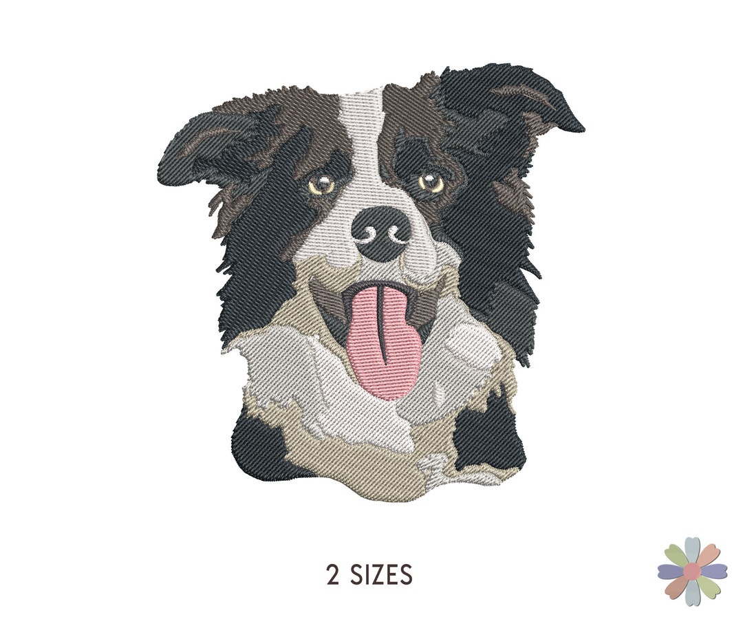Border Collie Dog Head Embroidery Design Onni: Pet Head Scene (multi ...