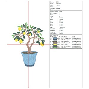 Lemon Tree in Pot Embroidery Design: Nature Trees Scene (multi Format ...