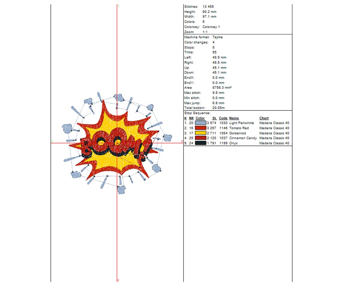 Explosion Cartoon Boom Embroidery Design. Machine Embroidery Cartoon ...