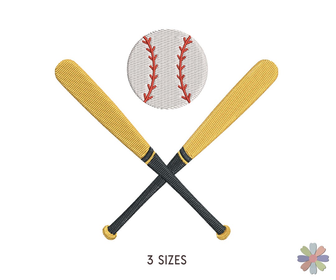 Baseball Bat and Softbal Embroidery Design. Machine Embroidery Sport ...