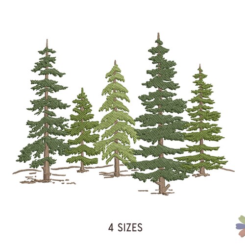 Forest Fir Trees Embroidery Design. Machine Embroidery - Etsy