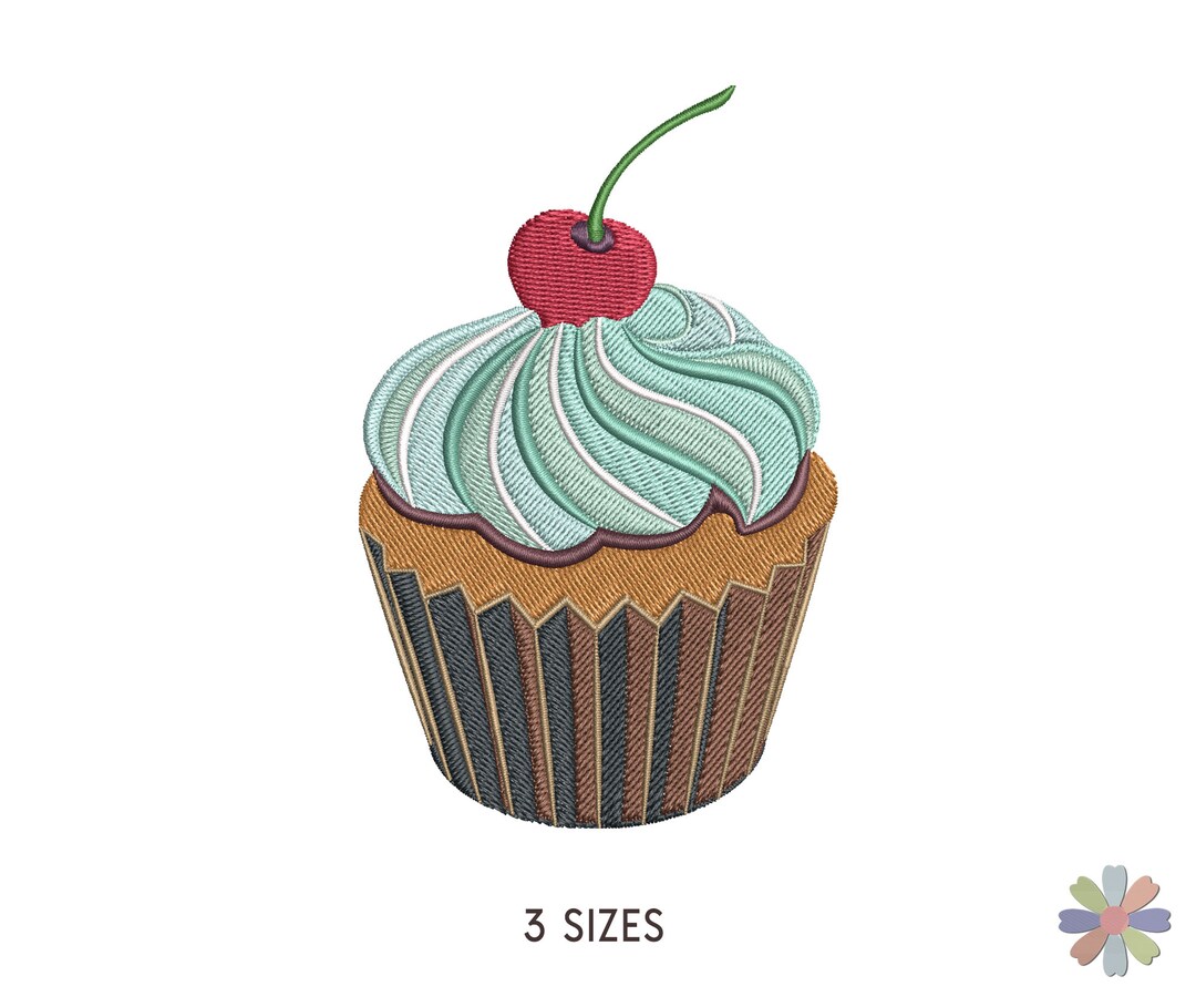 Small Cake With Cherry Berry Bakery Embroidery Design Twinni. Machine ...