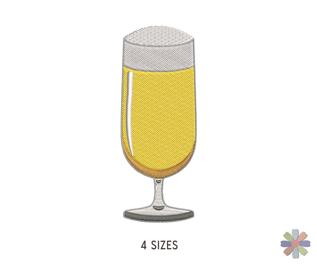 Long Beer Glass Embroidery Design Twinni: Bear Bar Scene (multi Format ...