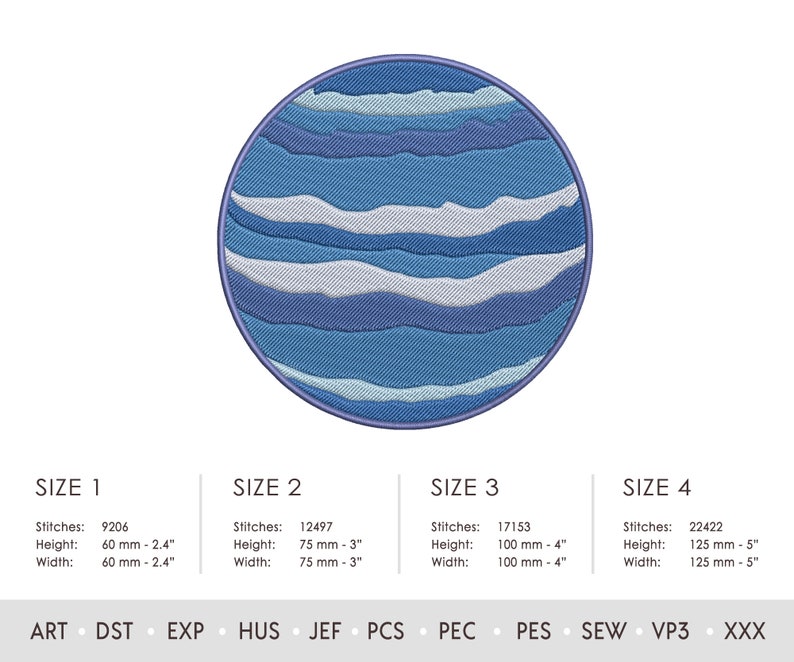 Neptune Solar System Embroidery Design. Machine Embroidery Planets ...