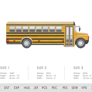 School Bus Embroidery Design Onni. Machine Embroidery Pattern. Vehicle ...