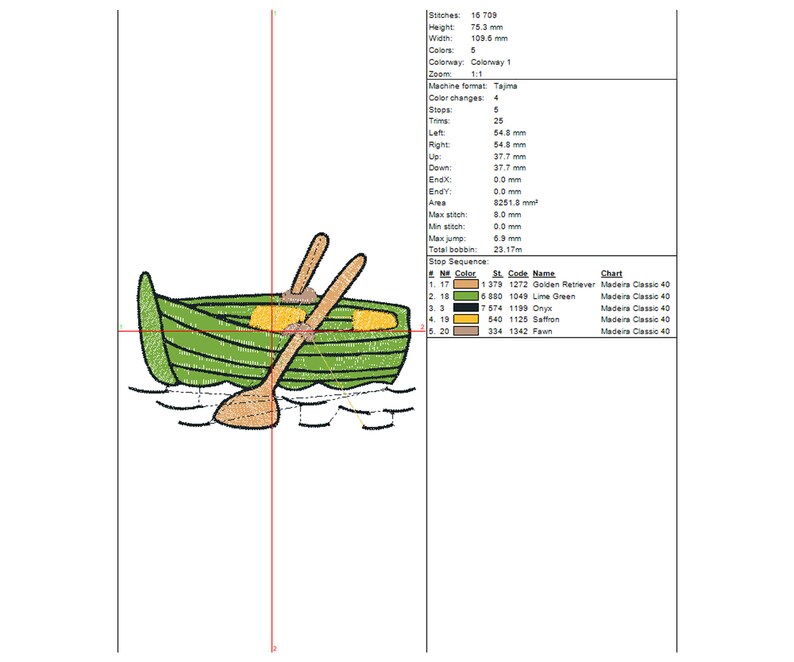 Boat With Paddle Embroidery Design. Machine Embroidery - Etsy