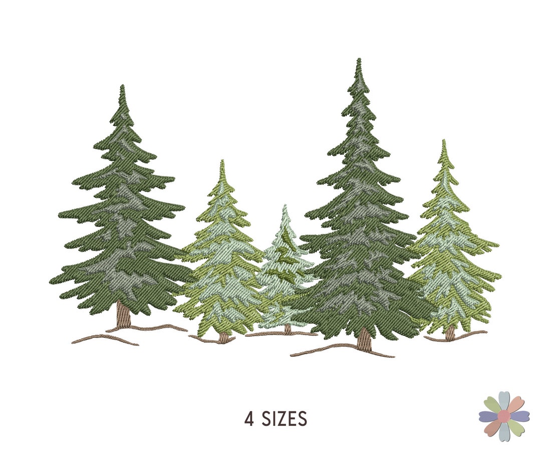 Forest Fir Trees Embroidery Design. Machine Embroidery Pattern. Nature ...