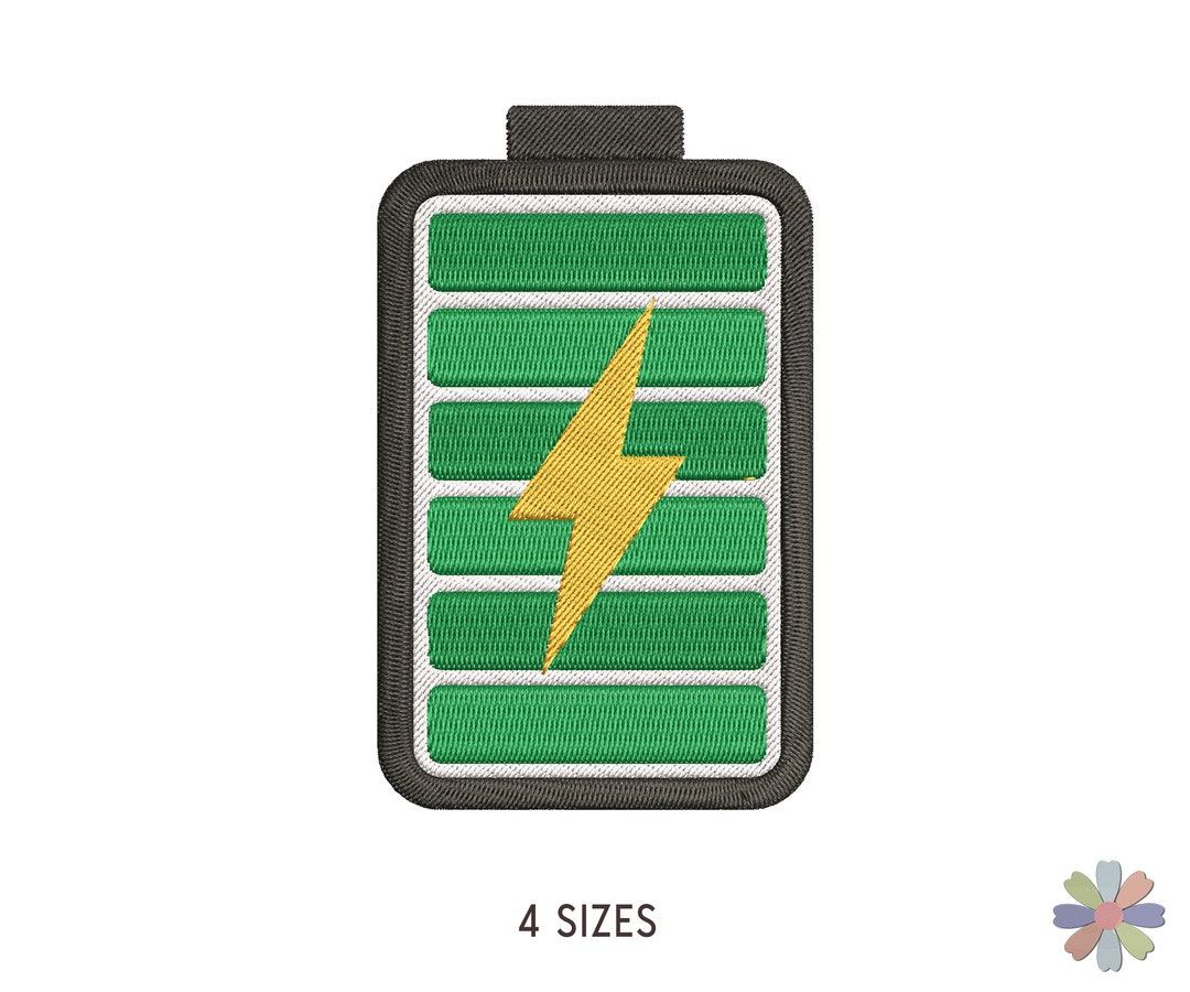 Battery Full Power Charge Embroidery Design Thorti. Machine Embroidery ...