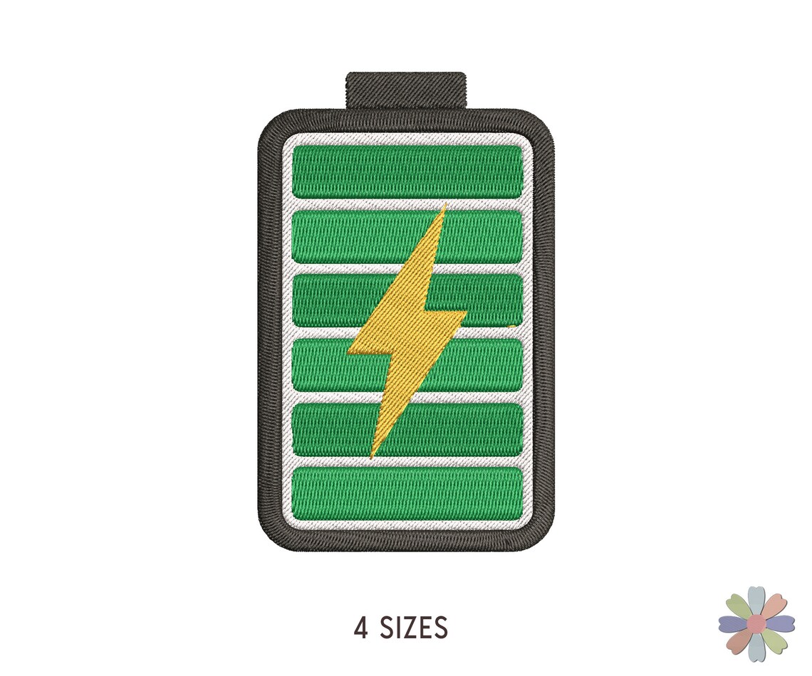 Battery Full Power Charge Embroidery Design Thorti. Machine Embroidery ...