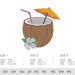 Beach Cocktail From Coconut Embroidery Design. Machine Embroidery ...