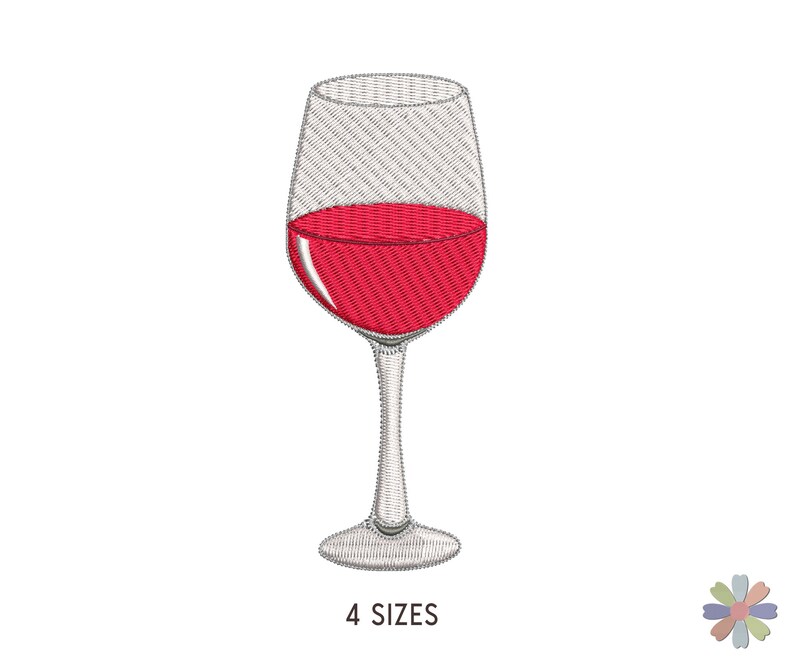 Wine Glass Embroidery Design. Machine Embroidery Wine Pattern. - Etsy