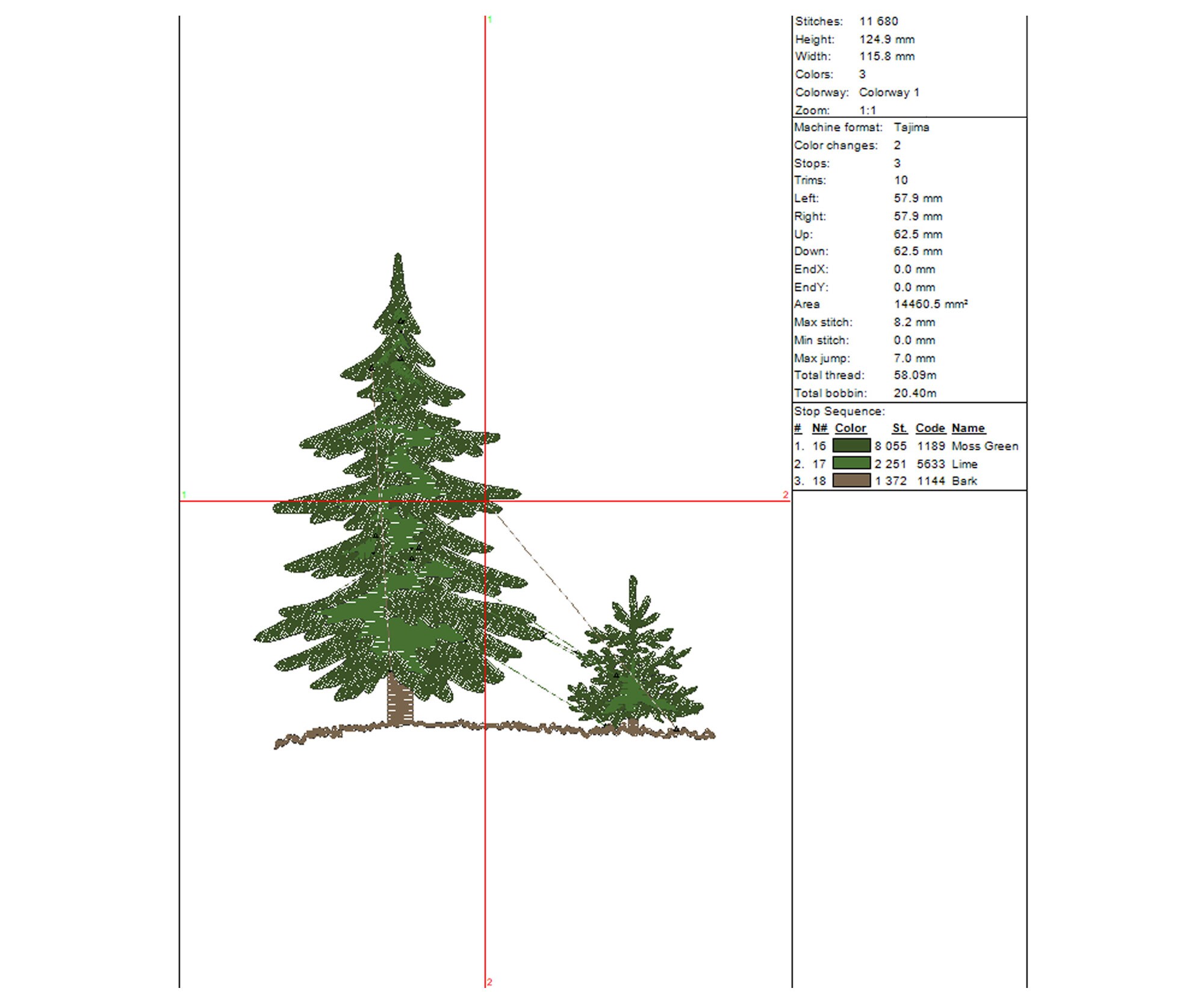 Two Fir Trees Embroidery Design. Machine Embroidery Pattern. - Etsy