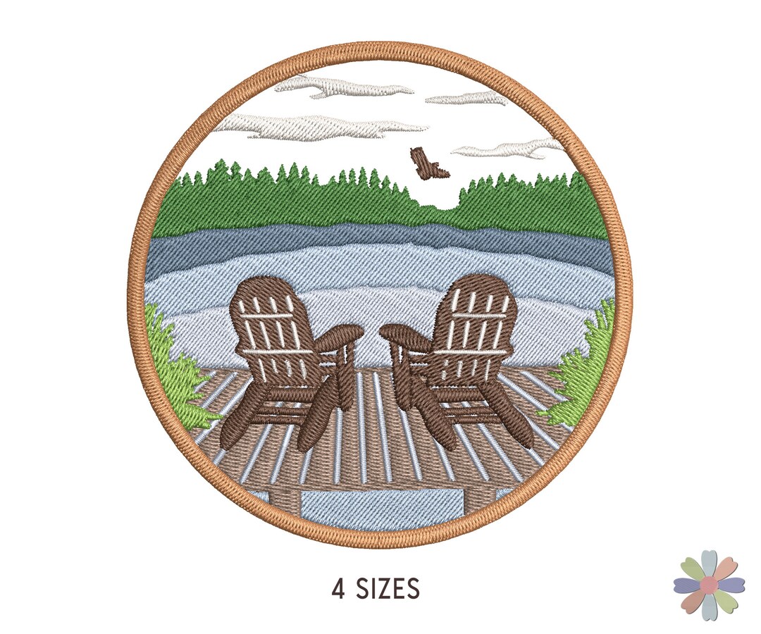 Couple Chairs on Forest Lake Embroidery Design. Machine Embroidery ...