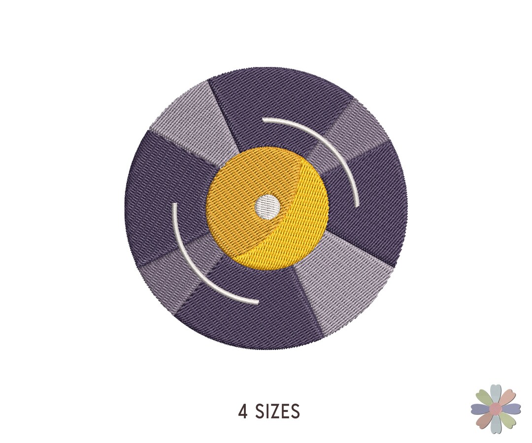 Music Vinyl Retro Disc Embroidery Pattern: Music Element Scene (multi ...