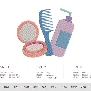 Hair Comb Liquid Soap and Powder Box Embroidery Design. Machine ...