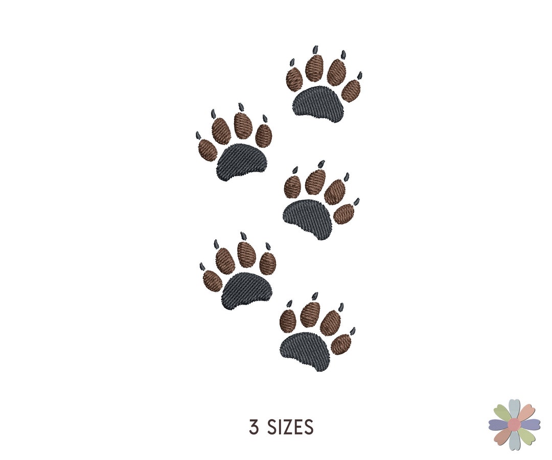 Tiger Footprints Embroidery Design: Animals Scene (multi Format Pattern ...
