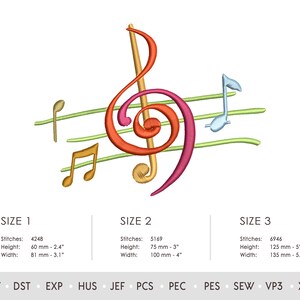 Treble Clef and Music Embroidery Design Onni. Machine Embroidery Party ...