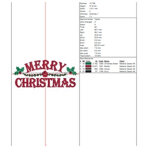 Merry Christmas With Ornament Embroidery Design. Machine Embroidery ...