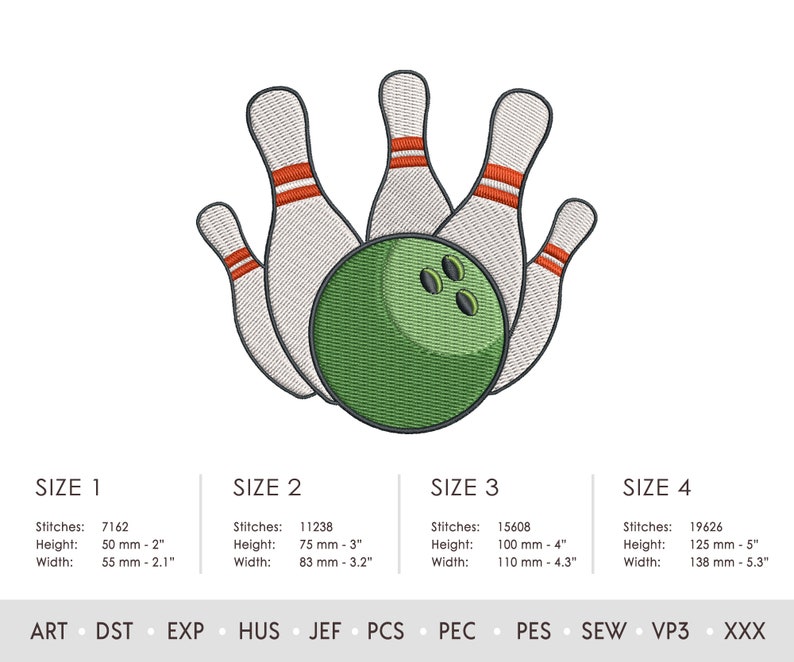 Play Bowling Embroidery Design Twinni. Machine Embroidery - Etsy