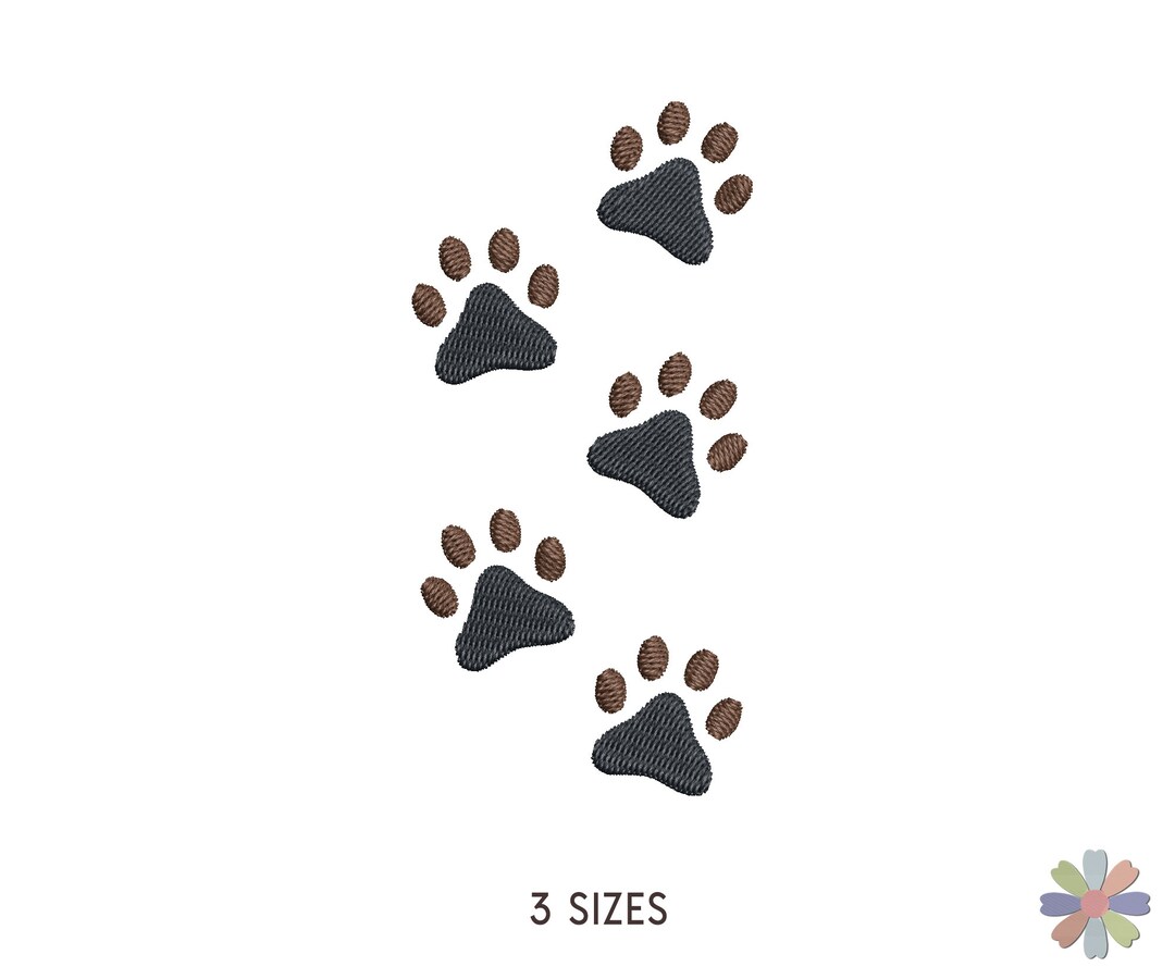Cat Footprints Embroidery Design: Animals Scene (multi Format Pattern ...