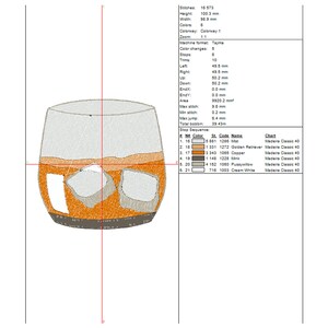 Whisky With Ice Glass Embroidery Design. Machine Embroidery Scotch ...