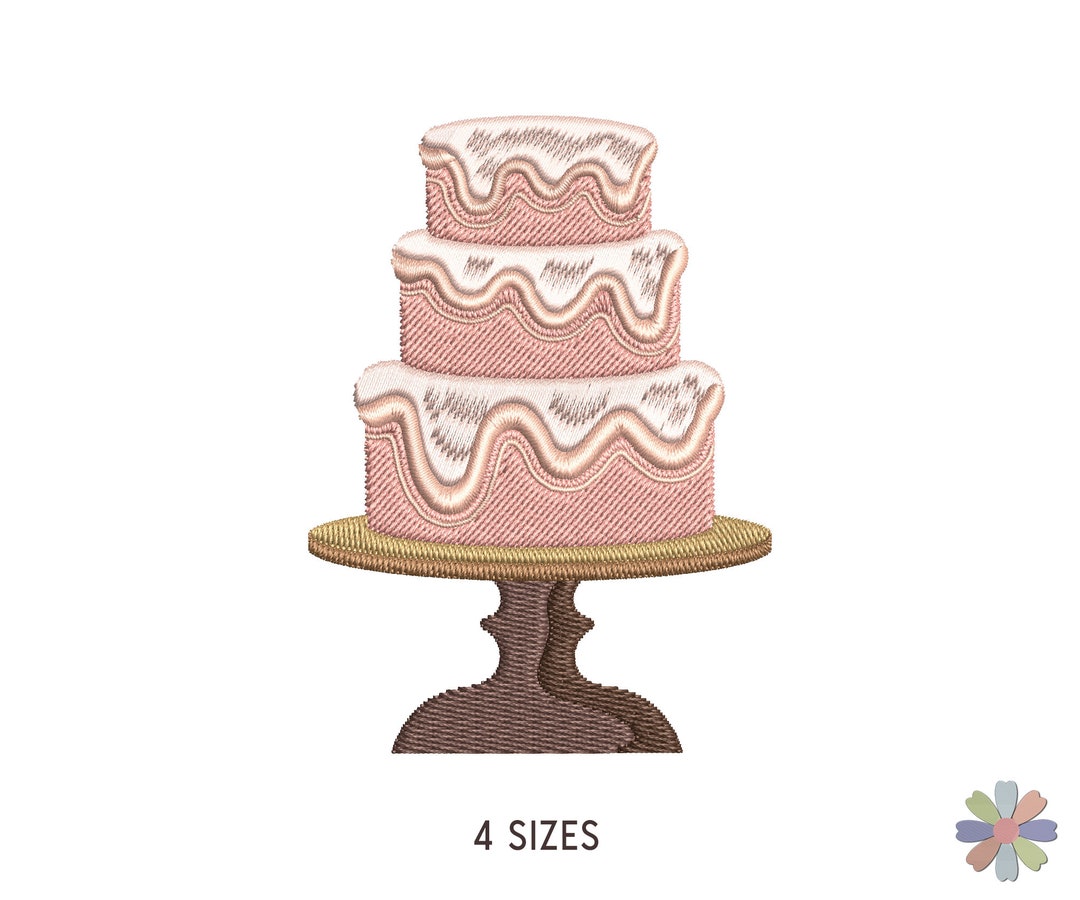 Wedding Cake With Stand Embroidery Design Onni. Machine Embroidery ...