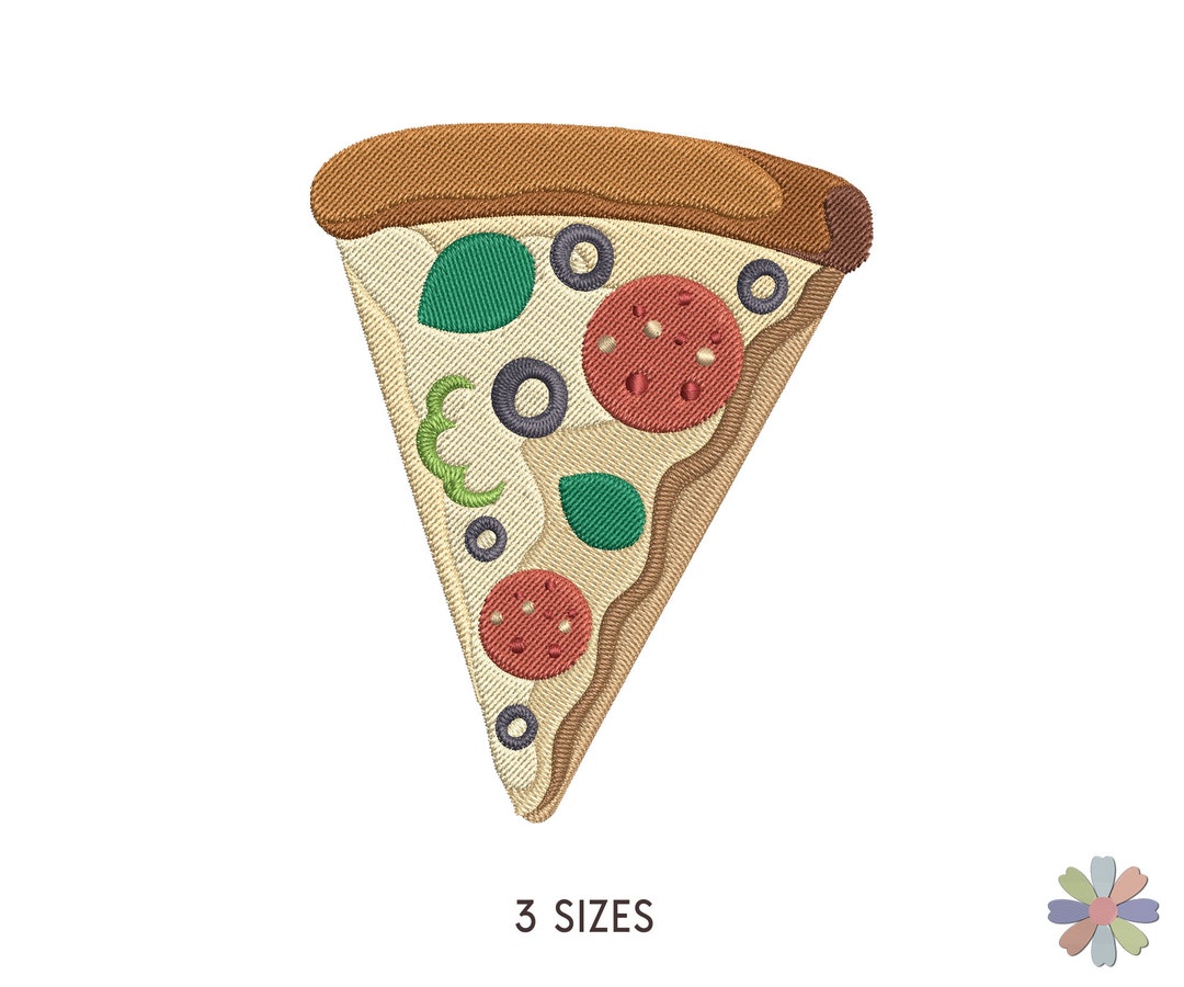 Fast Food Piece of Pizza Embroidery Design. Machine Embroidery - Etsy UK