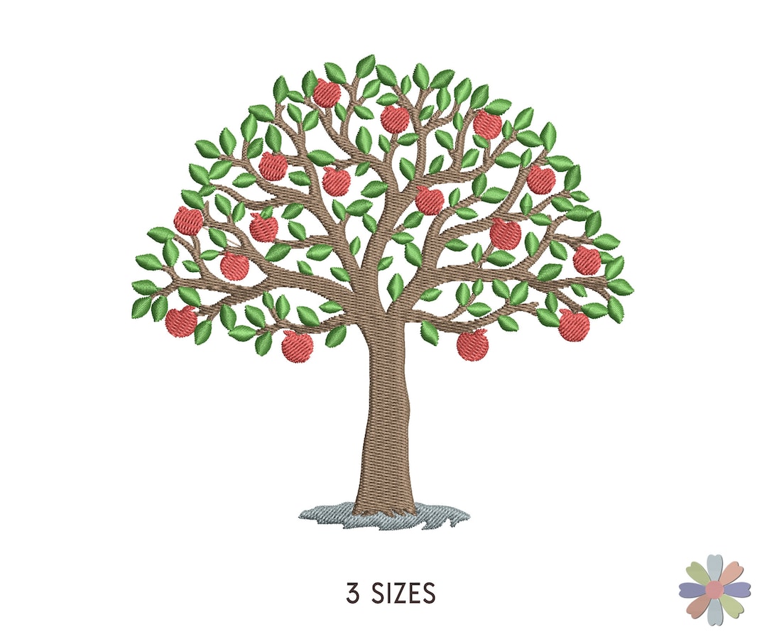 Apple Tree Embroidery Design. Machine Embroidery Pattern. Nature Scene ...