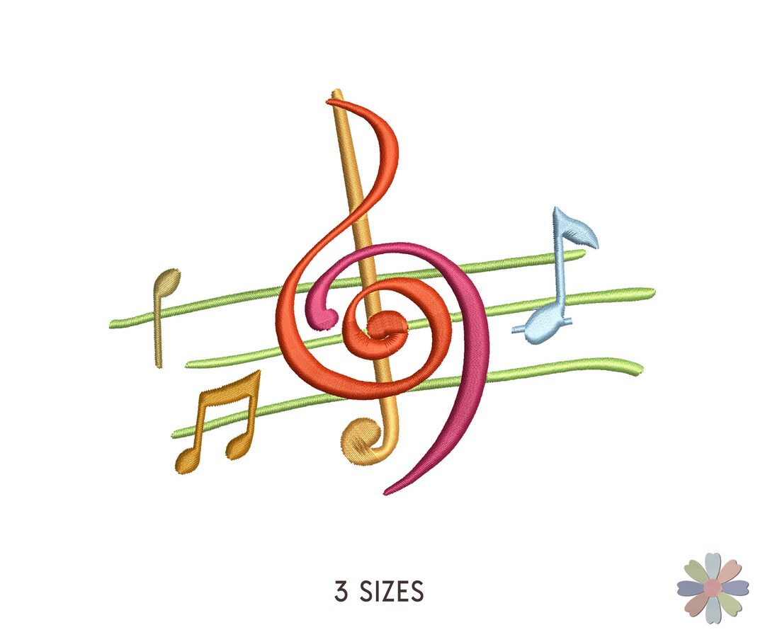 Treble Clef and Music Embroidery Design Onni. Machine Embroidery Party ...