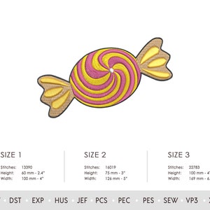 Candy Embroidery Design Thorti. Machine Embroidery Bakery Element ...