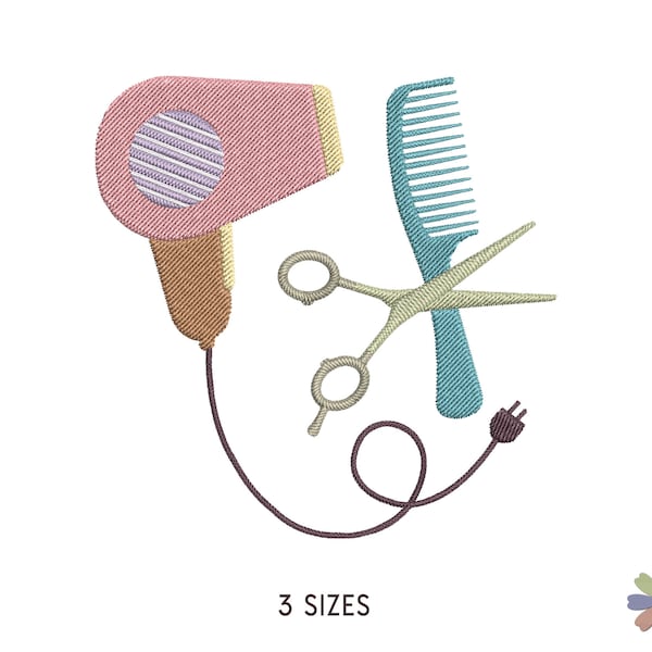 Hair Stylist Embroidery Design - Etsy