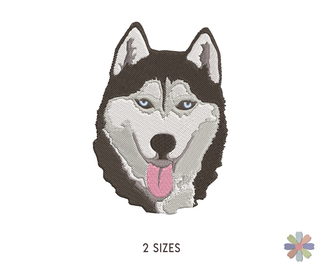 Husky Dog Embroidery Design Onni Machine Embroidery: Pet Head Scene ...