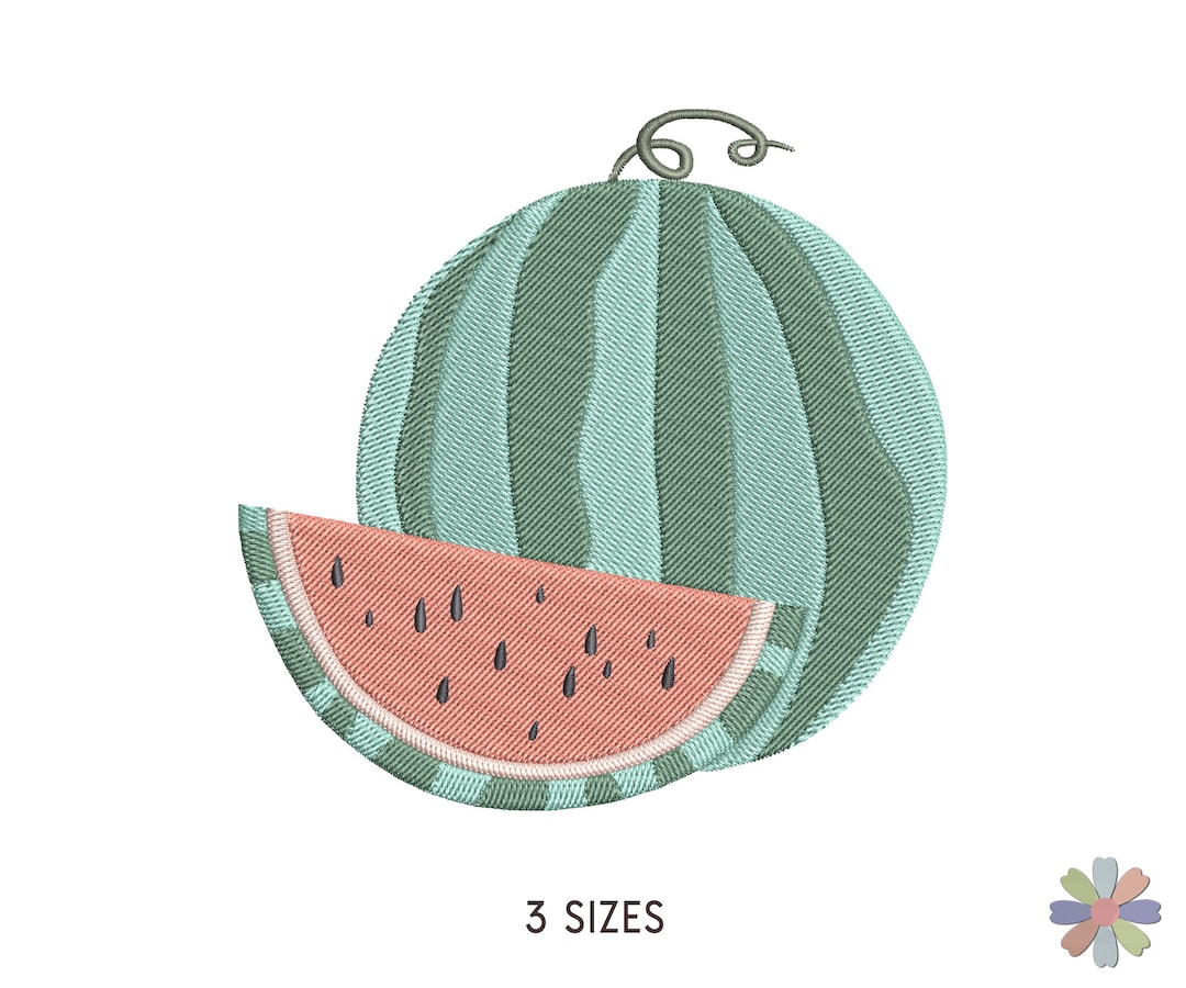 Whole Watermelon and Slice Embroidery Design: Food Scene (multi Format ...